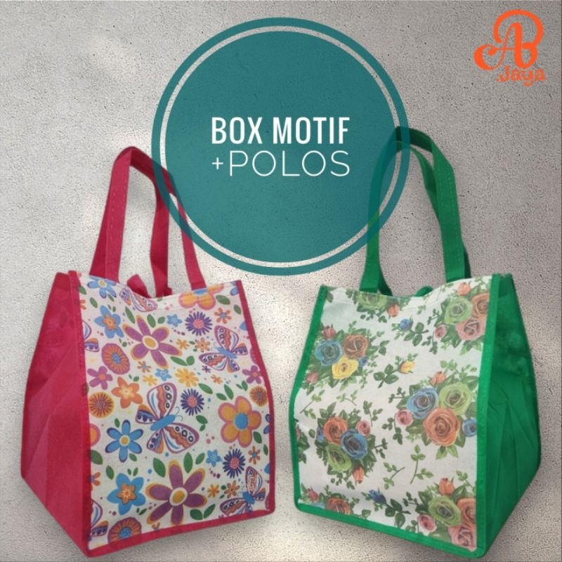 Jual TAS HAJATAN BOX MOTIF BUNGA + POLOS 22x22cm ( 1 LUSIN ISI 12 TAS ...