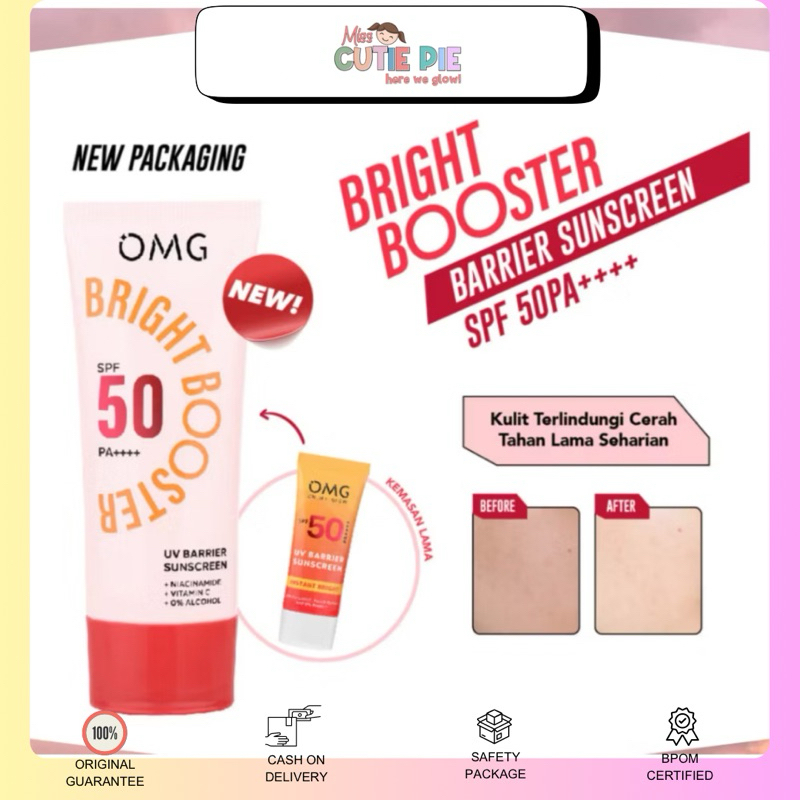Jual OMG OH MY GLOW BRIGHT BOOSTER UV BARRIER SUNSCREEN SPF 50 PA++++ 25ML | Shopee Indonesia
