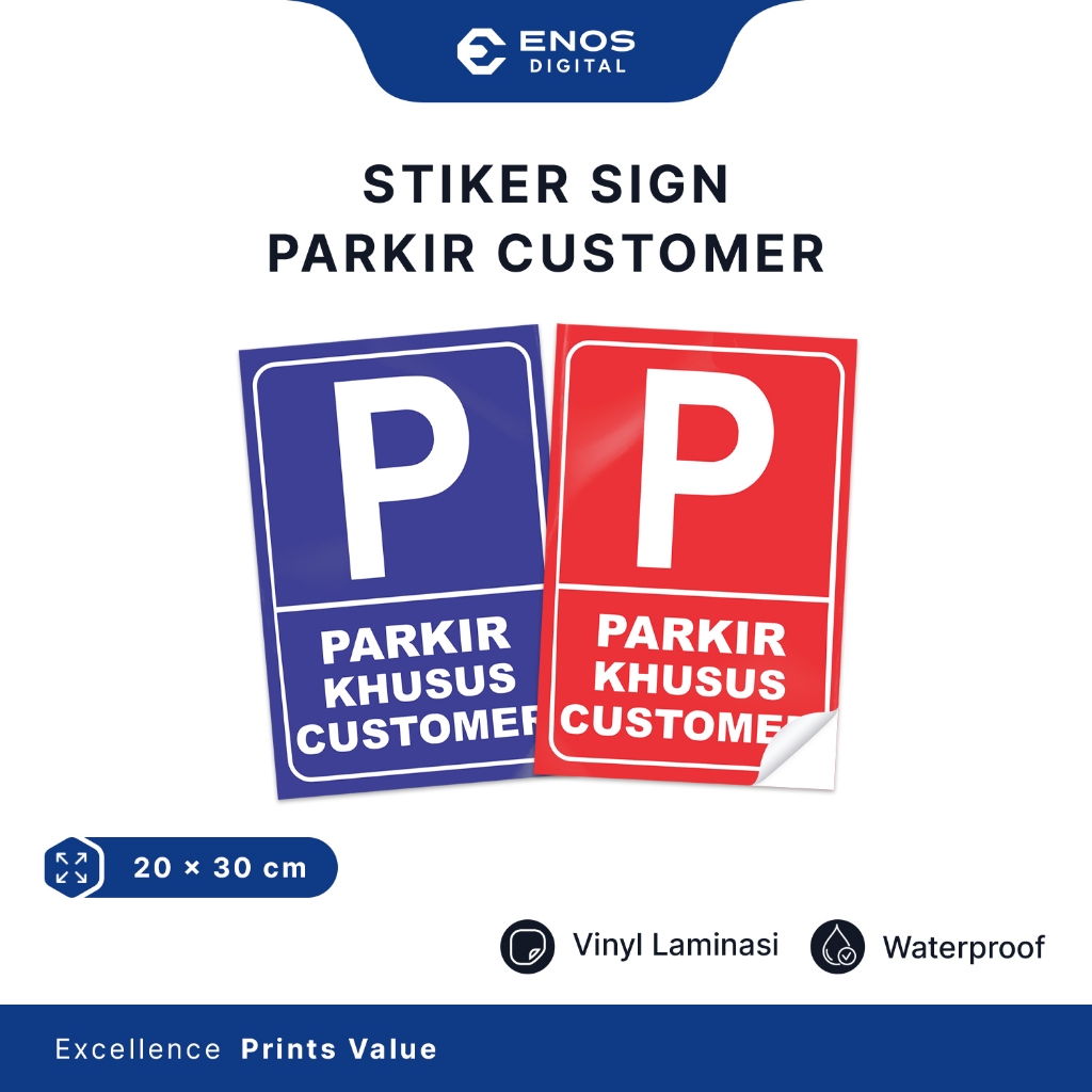 Jual Stiker Parkir Khusus Customer Ukuran 20x30 / Stiker Parkir Anti ...