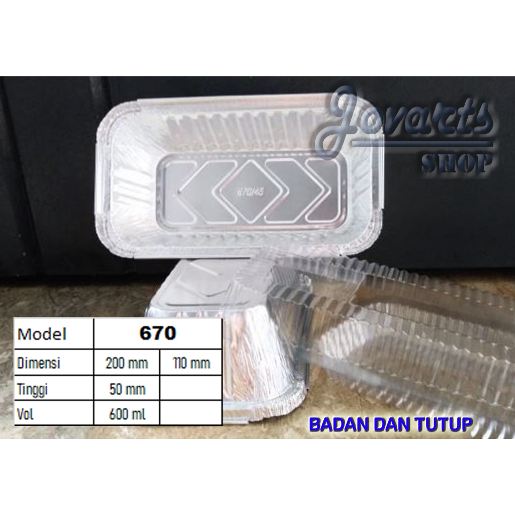 Jual 670/45 BADAN + TUTUP mika Persegi 20 x 11 Cup Aluminium Alumunium ...