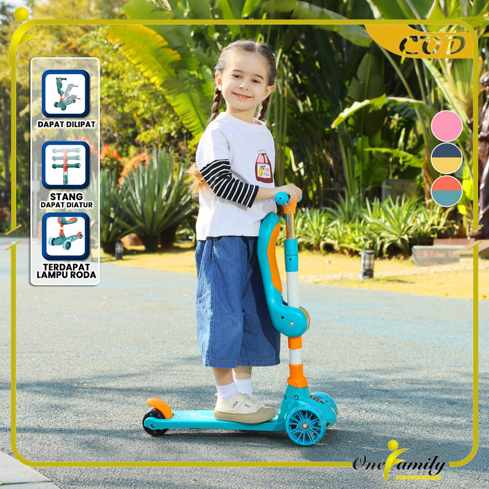 Jual ONE-M290 Mainan Anak Skuter Otoped Sepeda Duduk 3 Roda 2in1 Ada ...
