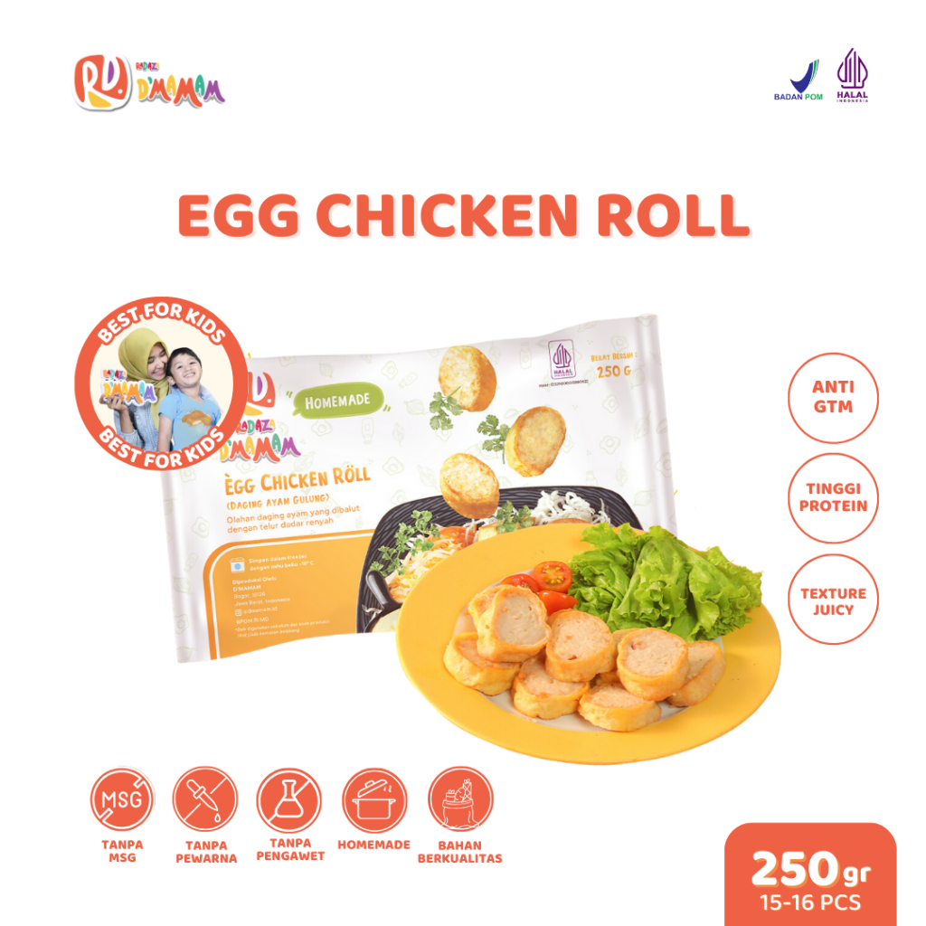 Jual Radaza D'MAMAM Egg Chicken Roll 250g No MSG BPOM HALAL Cemilan ...