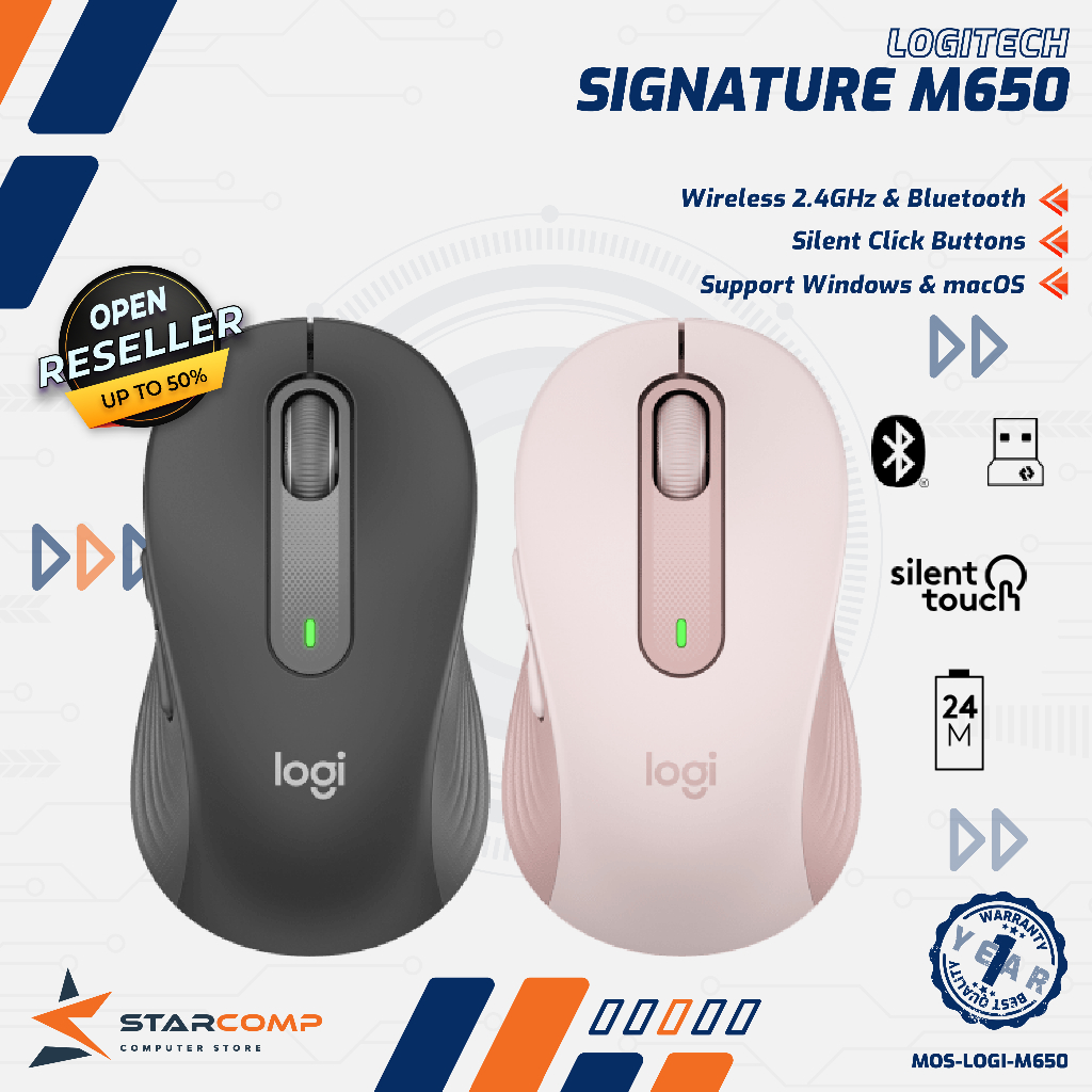 Jual Logitech Signature M650 Mouse Bluetooth Wireless Silent | Shopee ...