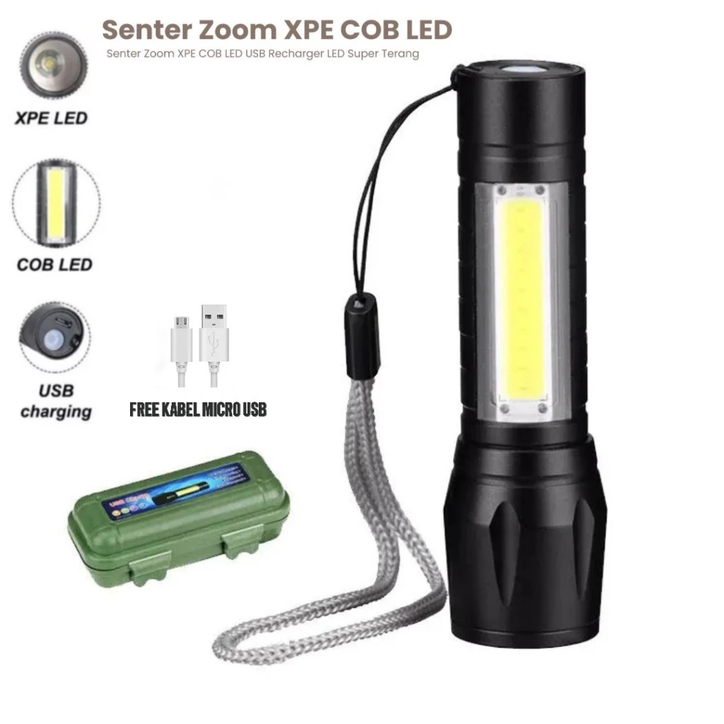Jual Senter Mini Xpe || Portable Emergency Lamp || USB Charge | Shopee ...