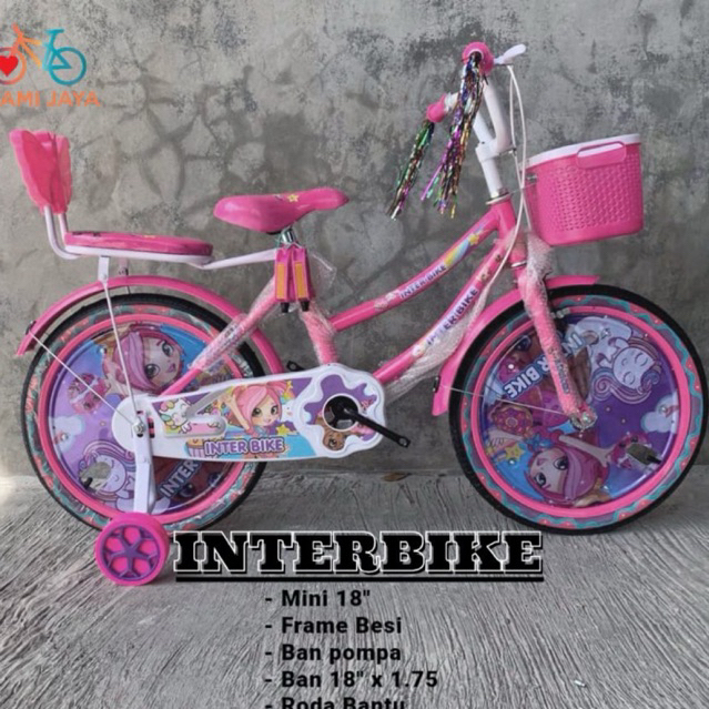 Jual Sepeda Anak Cewek Keranjang Mini ring 18 Interbike | Shopee Indonesia