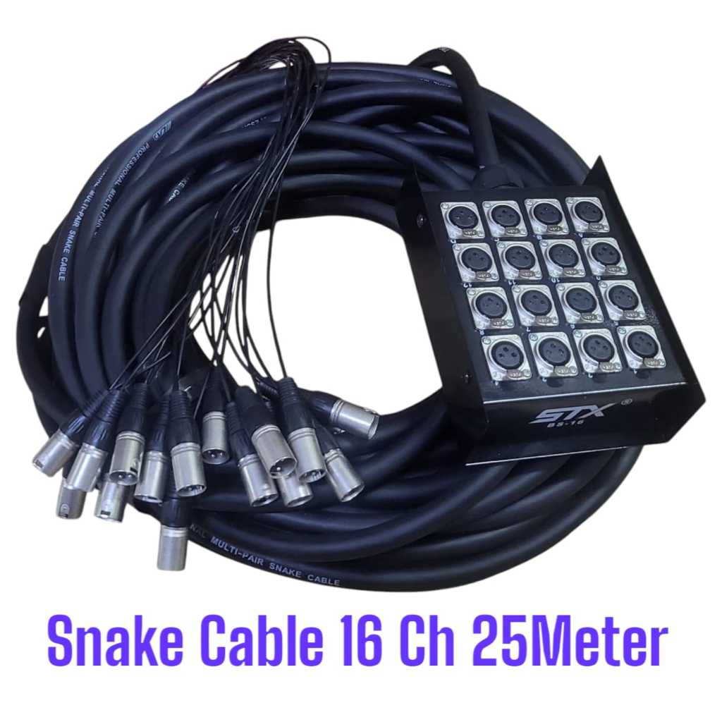 Jual Snake Kabel 16 Channel Komplit + Box 16input panjang 25 Meter ...