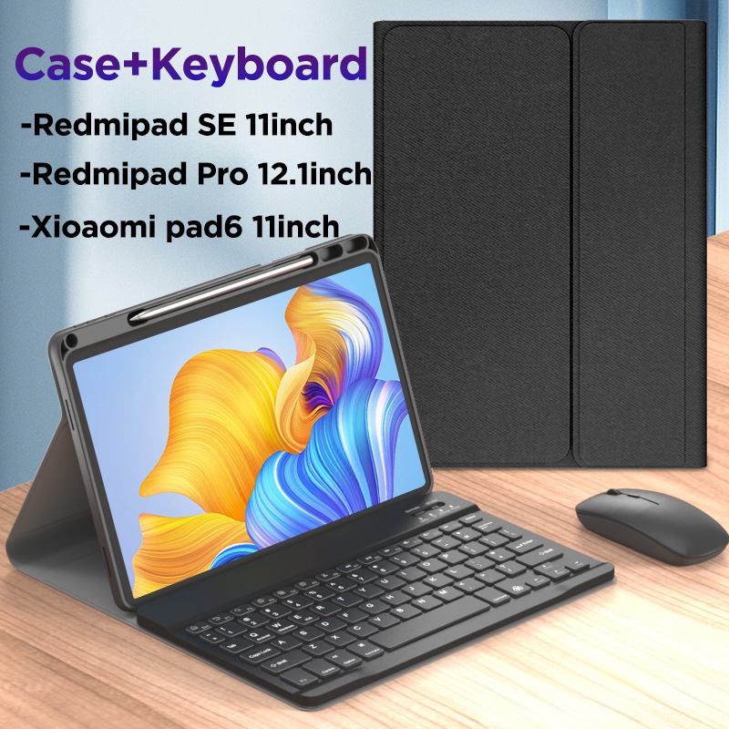 Jual Casing Redmi Pad SE Magnetic+Keyboard Wireless Bluetooth ...