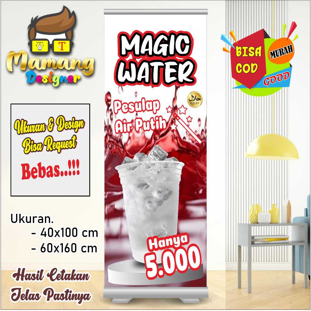 Jual Cetak Spanduk Banner Minuman Water Magic Bahan Bagus | Shopee ...