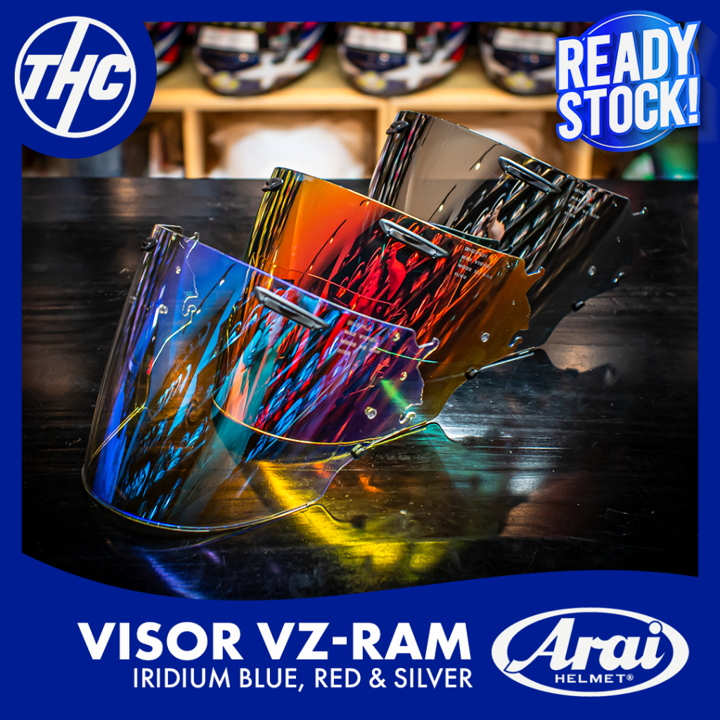 Jual Visor Helm Arai VZ-Ram Half Face iridium Red Blue Silver Kaca Helm ...