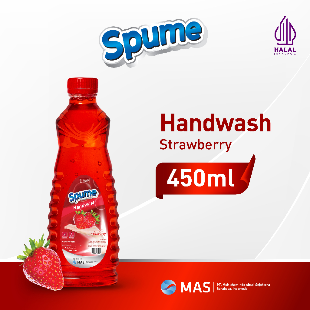 Jual spume handwash sabun cuci tangan strawberry 450 ml botol | Shopee ...
