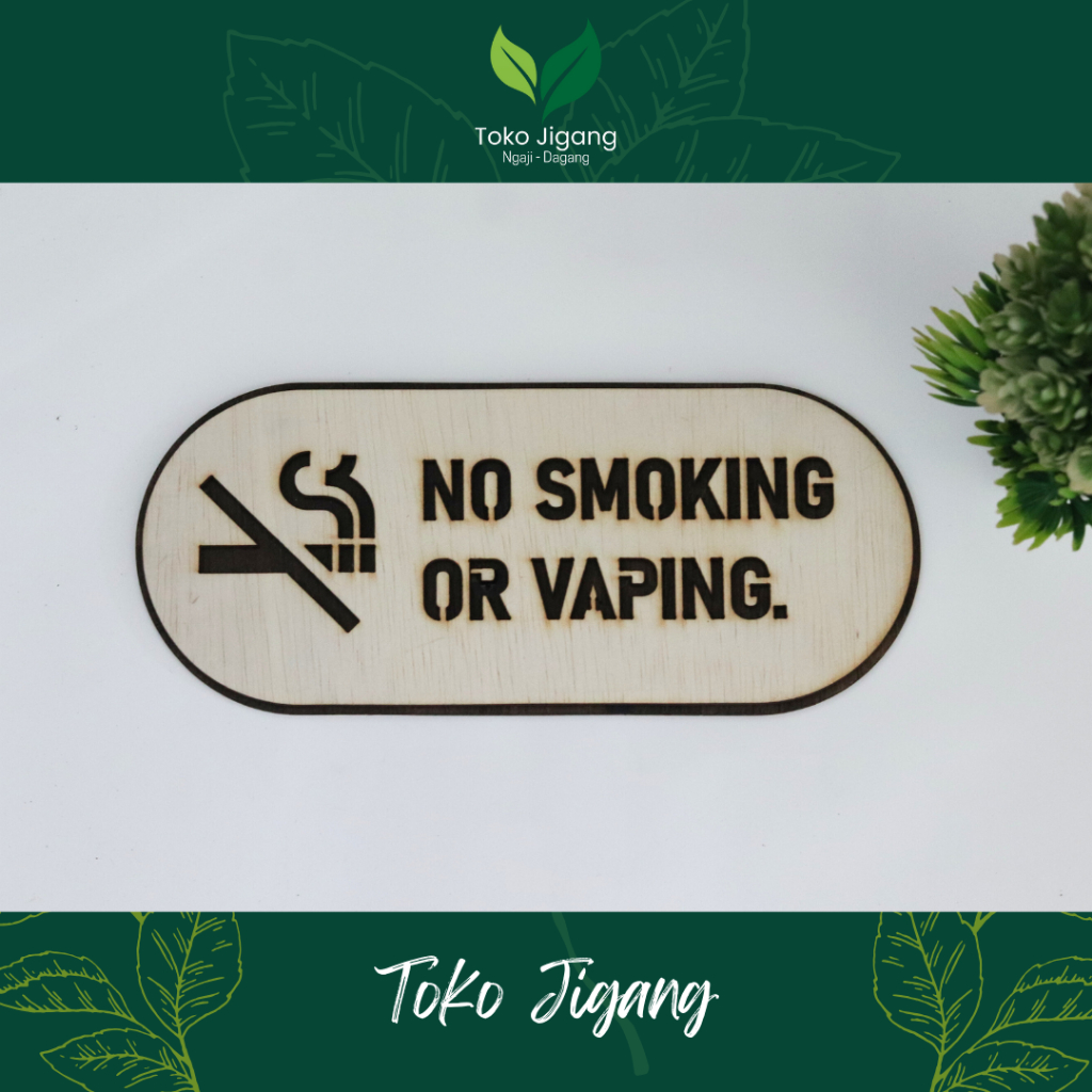 Jual JIGANG - Signage Dilarang Merokok Dilarang Vaping Kayu | Papan ...