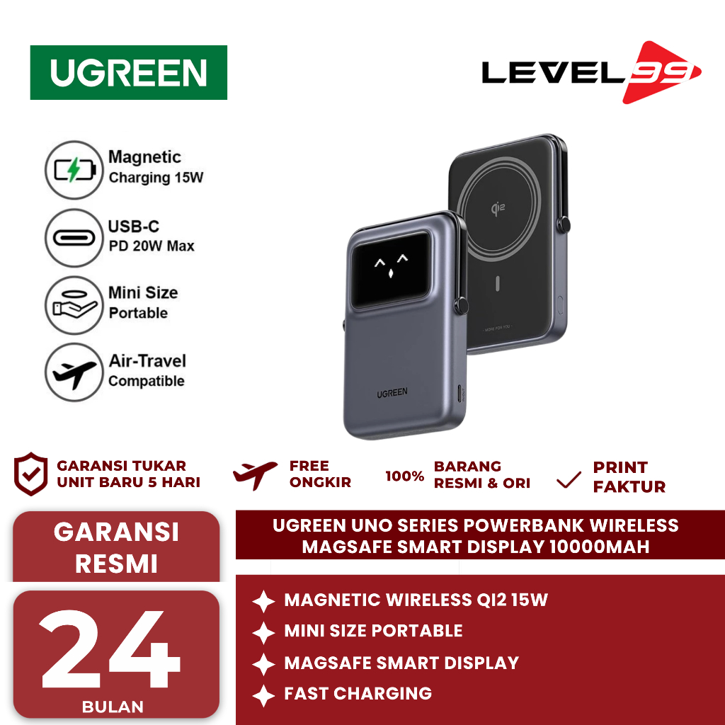 Jual Ugreen Uno Series Powerbank Wireless Magsafe Smart Display ...