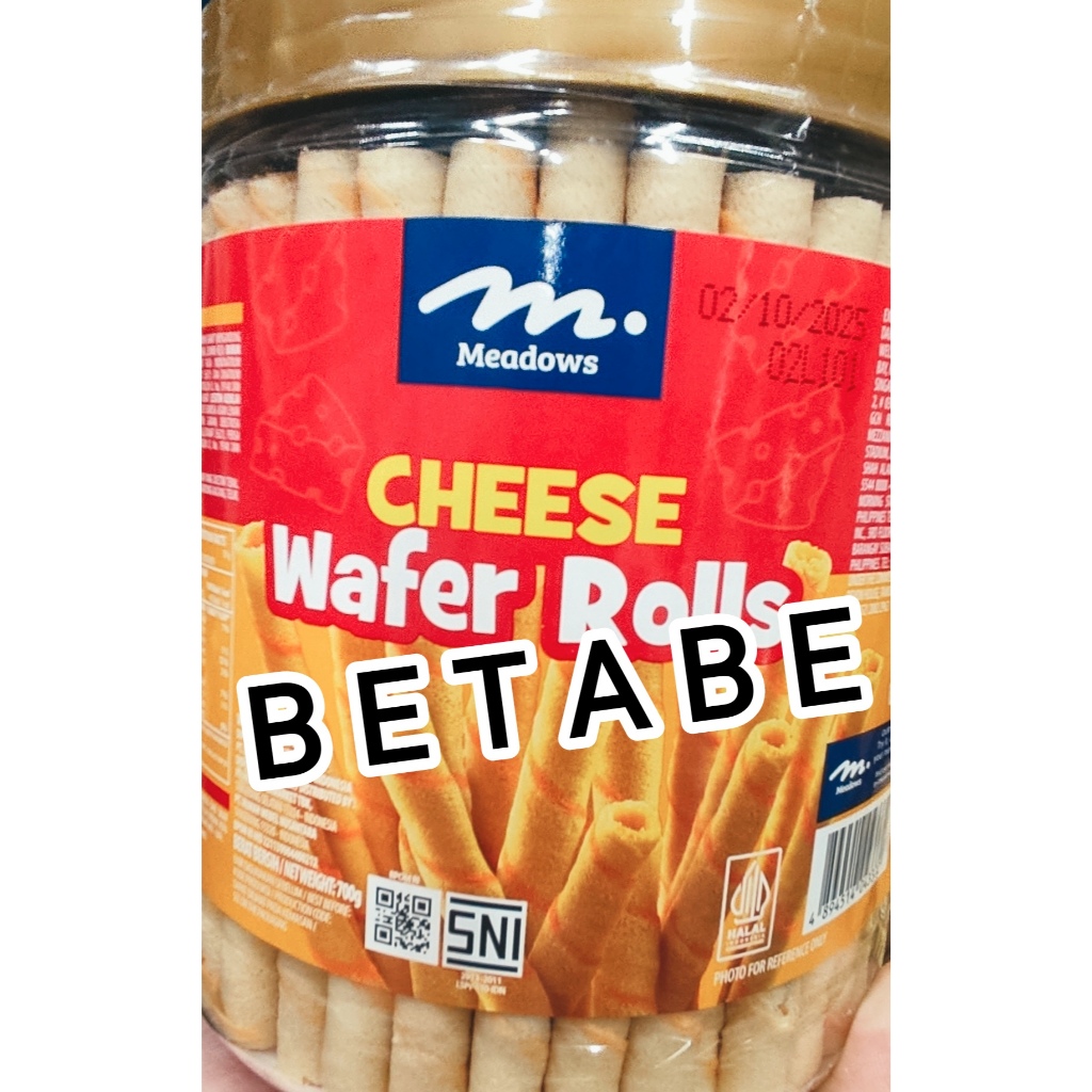Jual Wafer Rolls Meadows rasa Cheese uk. 700 gram Semprong wafer Cheese ...