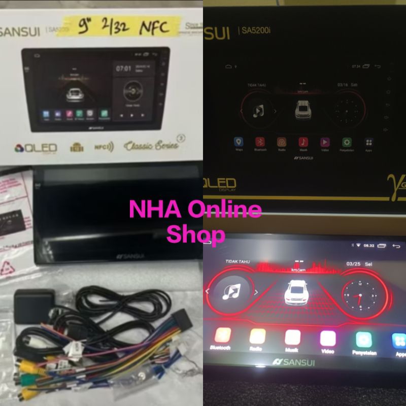 Jual Head Unit Android Sansui Clasic & Gamma Ram 2gb Rom 32 Layar QLED Bisa NFC | Shopee Indonesia