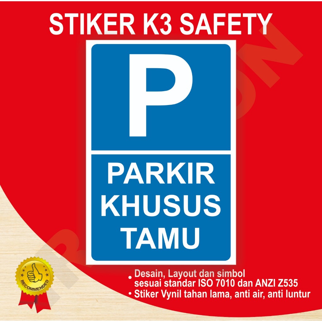 Jual STIKER PARKIR KHUSUS TAMU SAFETY SIGN K3 ISO ANSI | Shopee Indonesia