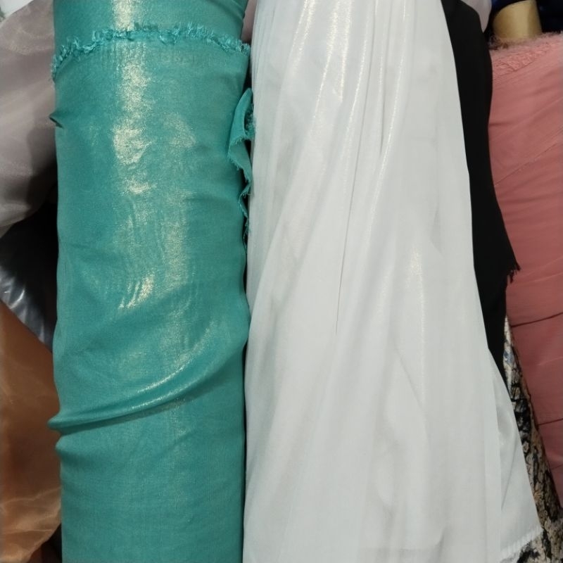 Jual Kain Chiffon metalik // bahan chiffon glowing // sifon sutra ...
