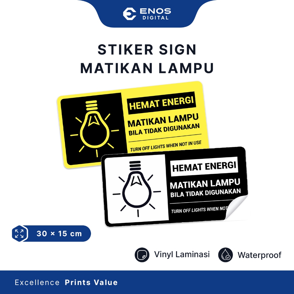 Jual Stiker Himbauan Hemat Energi Stiker Peringatan Matikan Lampu Hemat Energi | Shopee Indonesia
