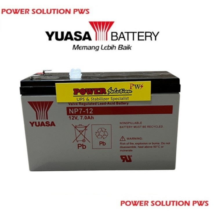 Jual Baterai UPS Yuasa 12v 7Ah. Accu Aki Baterai Kering Battery Yuasa 12V 7Ah NP7-12 Original ...