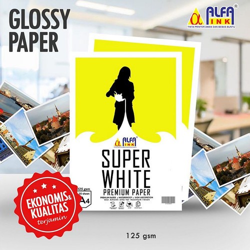 Jual kertas foto alfa ink 125 gsm premium paper glossy photo paper ...