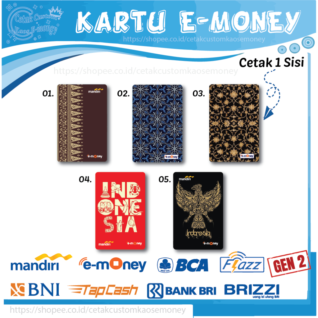 Jual KARTU E MONEY E TOLL GAMBAR BATIK INDONESIA KUMPULAN EMONEY ...