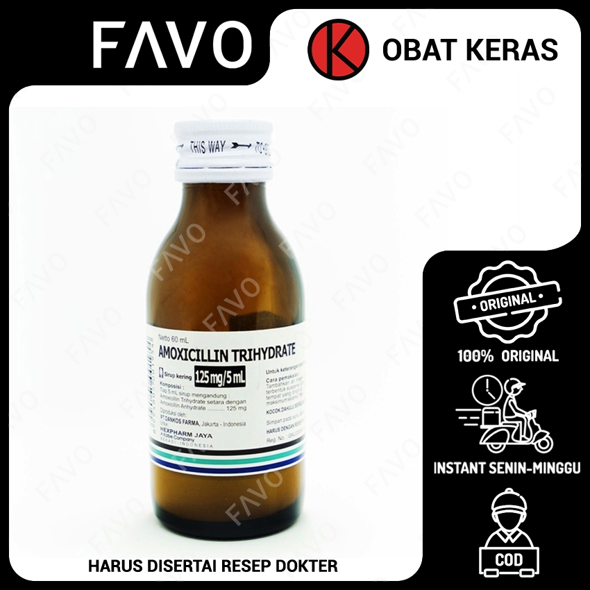 Jual Amoxicillin 125mg/5 ml Obat Antibiotik Botol - 60 mL [HJ] | Shopee ...
