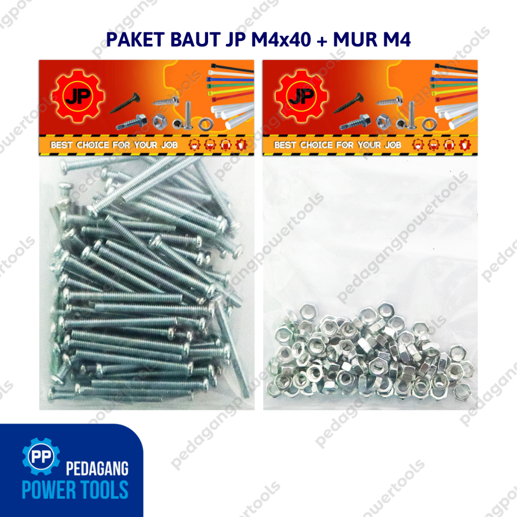 Jual PAKET 2 SET BAUT MUR 4x40 BAUT JP M 4 x 40 MM MUR M4 SKRUP ISI 100 PCS | Shopee Indonesia