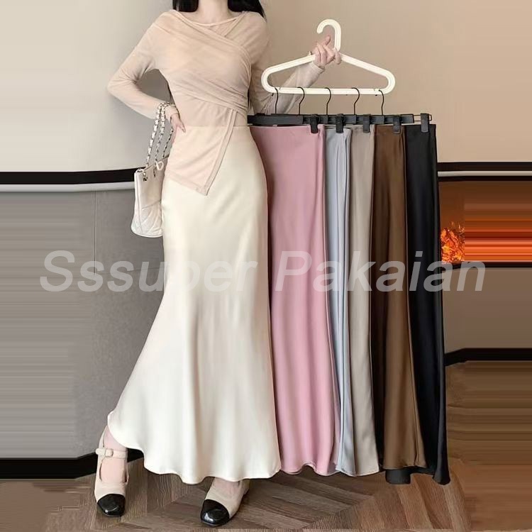 Jual S~6XL Rok Fishtail Pinggang Tinggi Wanita Gaya Korea Rok Fishtail ...