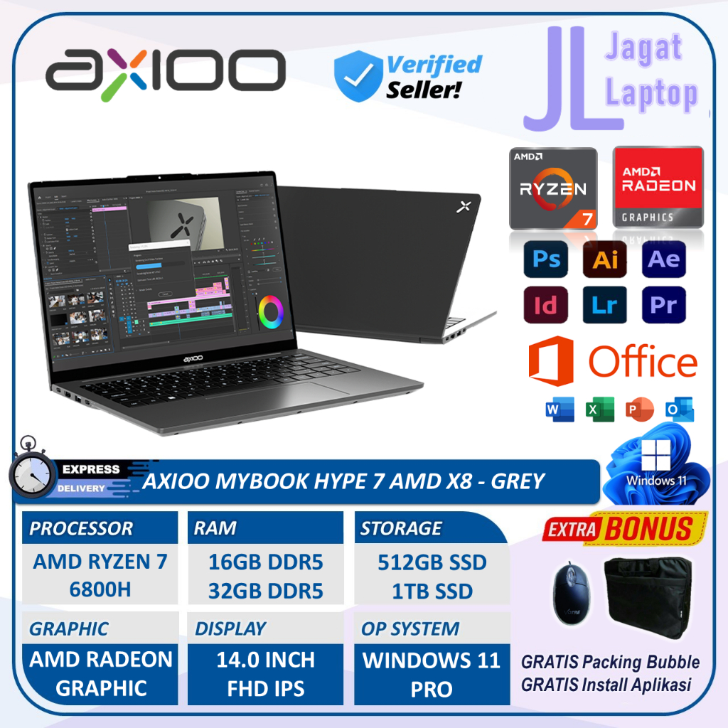 Jual Laptop Axioo Hype 7 X8 Amd Ryzen 7 6800H 64GB Ram 1TB SSD 14 Inch ...