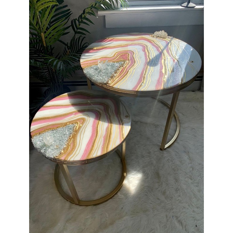 Jual meja bulat minimalis resin meja ikea minimalis | Shopee Indonesia