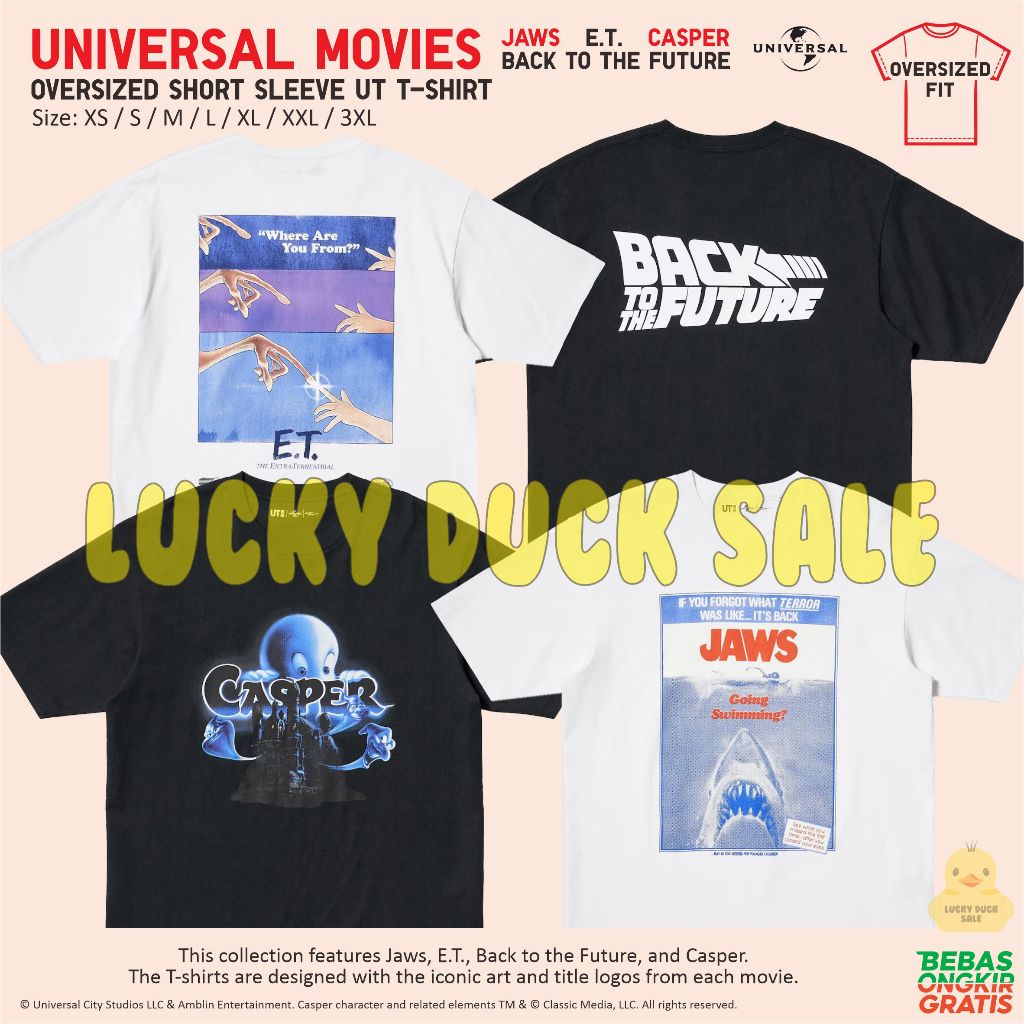 Jual Universal Studio UT Shirt Oversized Kaos UNIQLO Classic Movies ...