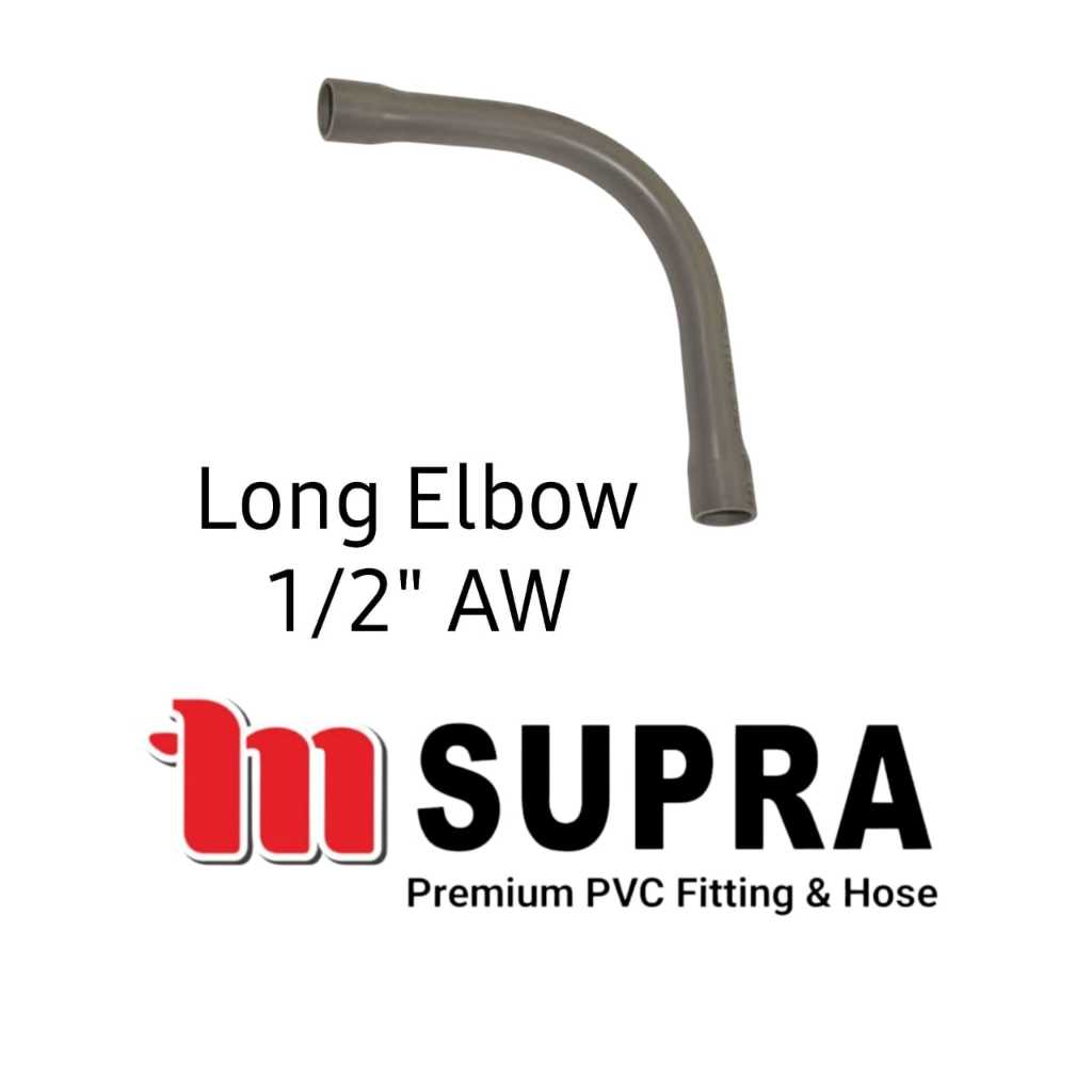 Jual Large Radius Elbow 90° / Boch Panjang / Long Elbow PVC 1/2" AW ...