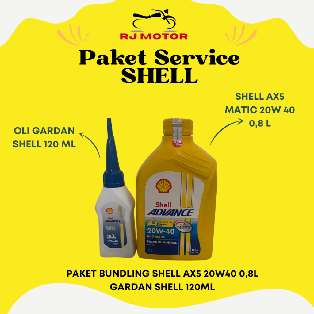 Jual PAKET BUNDLING OLI SHELL AX5 20W40 DAN GARDAN SHELL 120ML 15W40 ...