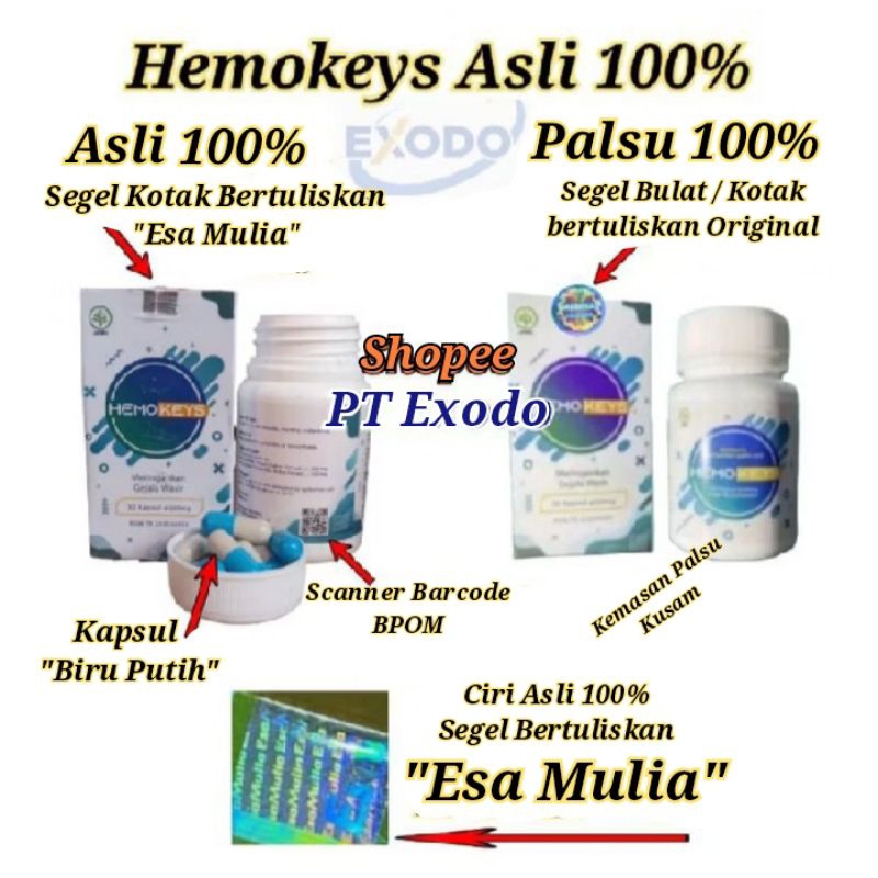 Jual HEMOKEYS Obat Hemokeys Asli 100% PT Exodo | Shopee Indonesia
