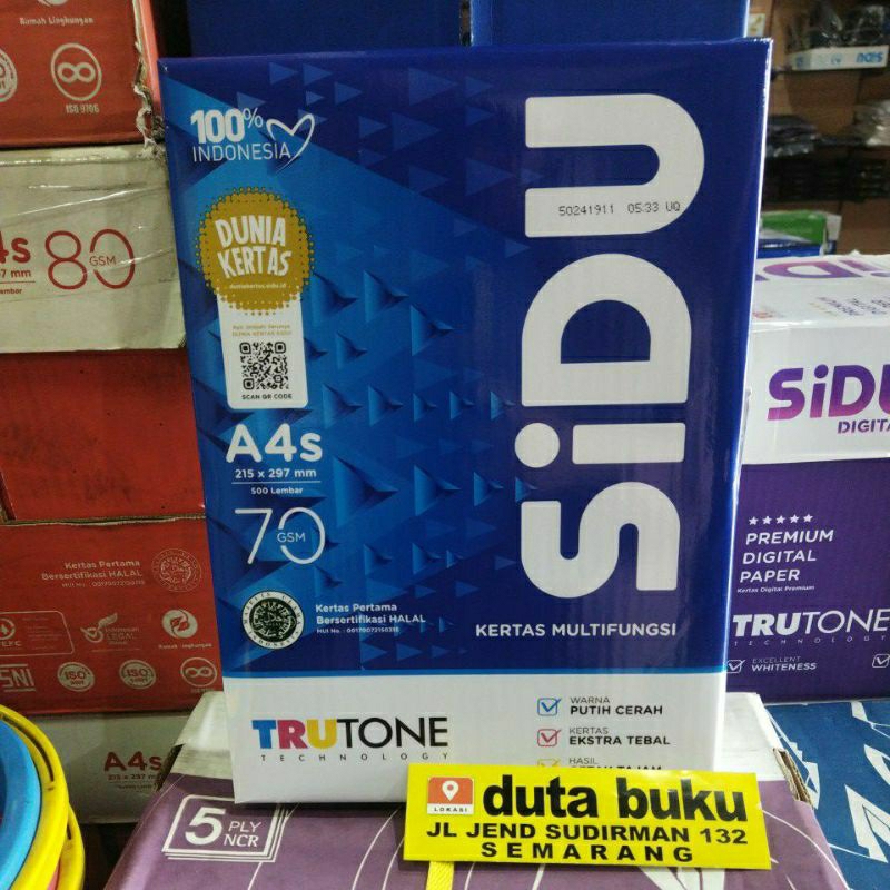 Jual Kertas HVS Putih Fotocopy A4s 70gsm Gram SIDU Sinar Dunia | Shopee Indonesia