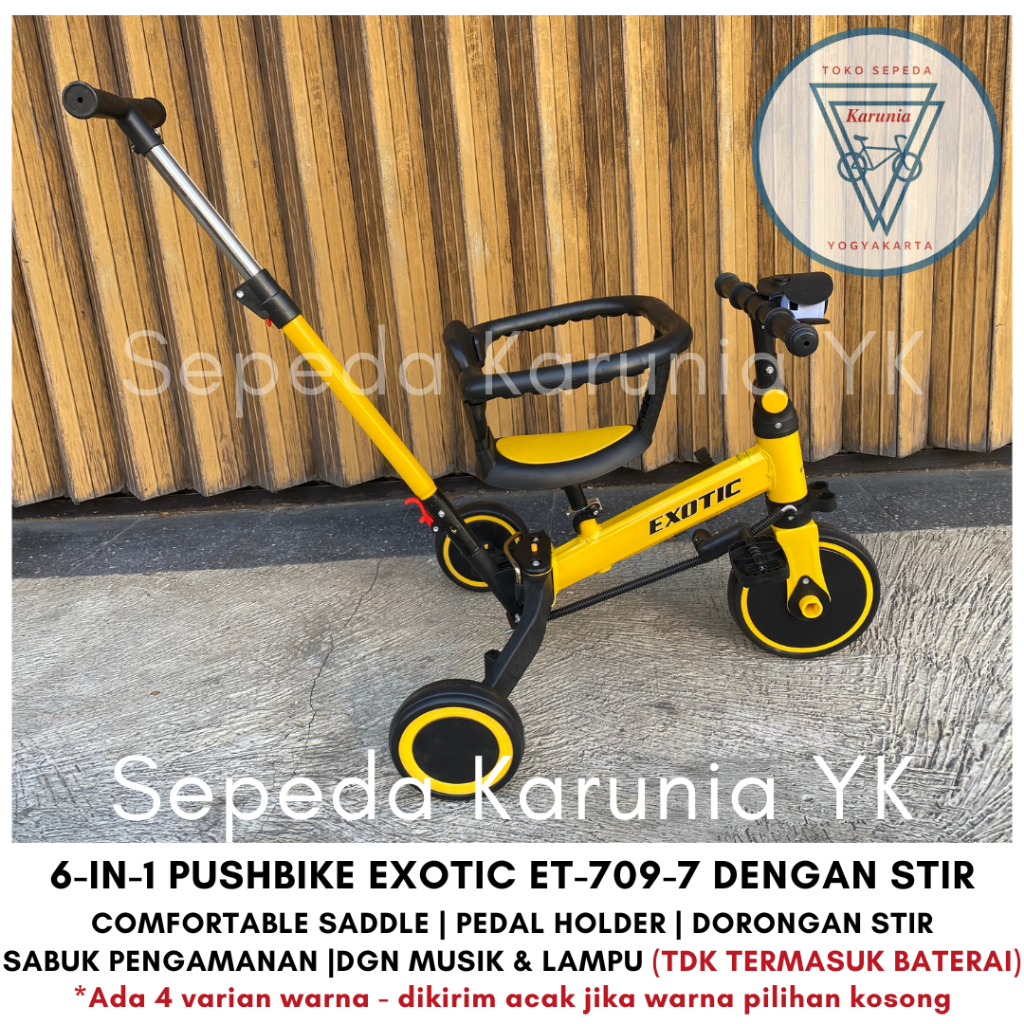 Jual Balance Bike 6 in 1 EXOTIC 709-7 NUWA | 6-in-1 Pushbike Push Bike & Sepeda Roda Tiga Sabuk ...