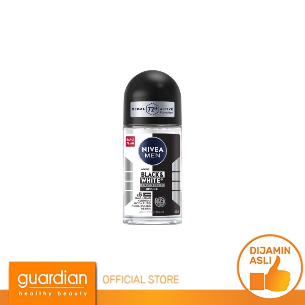 Jual NIVEA MEN Deodorant Invisible Black & White Roll-On 50ml | Shopee Indonesia