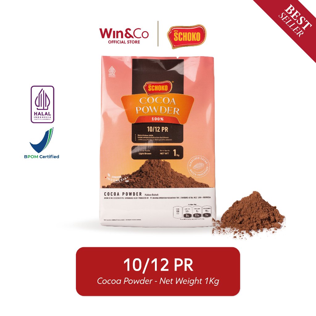 Jual SCHOKO PR Cocoa Powder / Cokelat Bubuk Low Fat 10/12 - 1kg | Shopee Indonesia