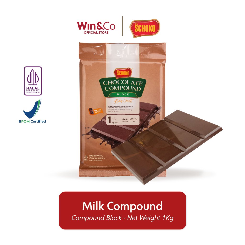 Jual SCHOKO Milk Compound Chocolate Block / Cokelat Batangan - 1kg ...