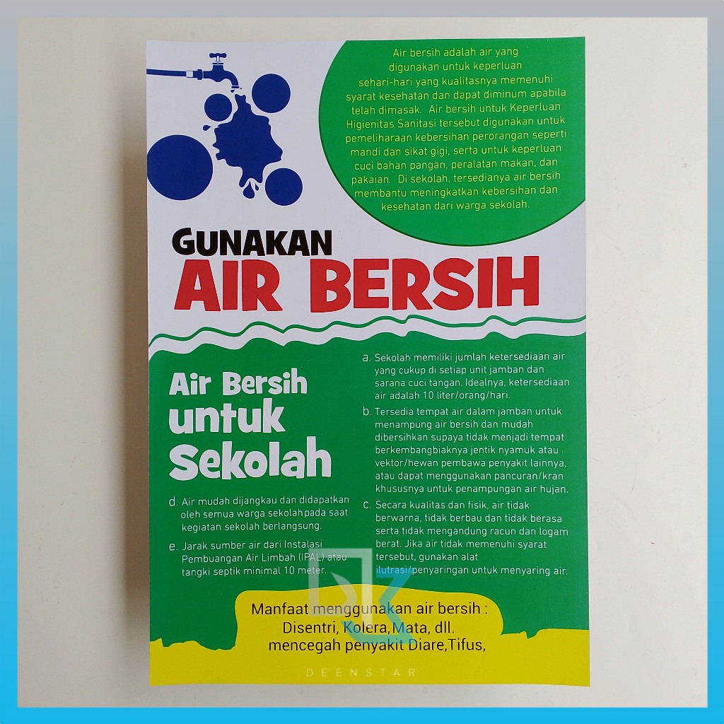 Jual Poster Gunakan Air Bersih - Sekolah Sehat - Poster Kesehatan Sekolah | Shopee Indonesia