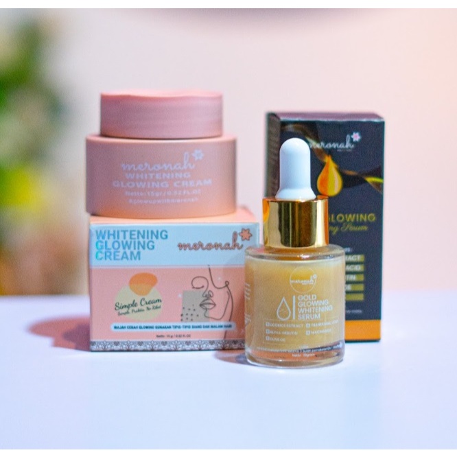 Jual Cream Meronah + Serum Glowing GOLD Meronah Original100% | Shopee ...