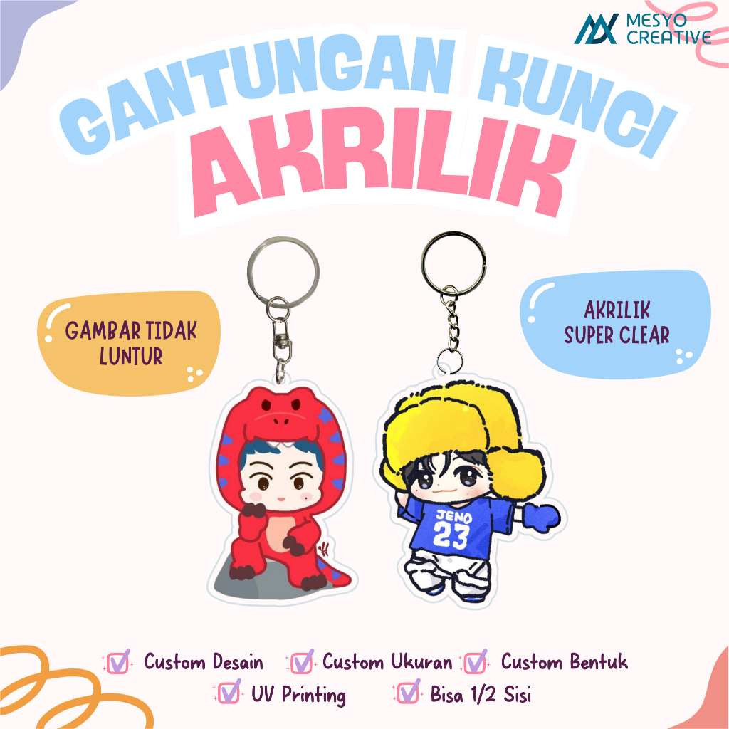 Jual CUSTOM GANTUNGAN KUNCI / KEYCHAIN AKRILIK UV PRINT | Shopee Indonesia