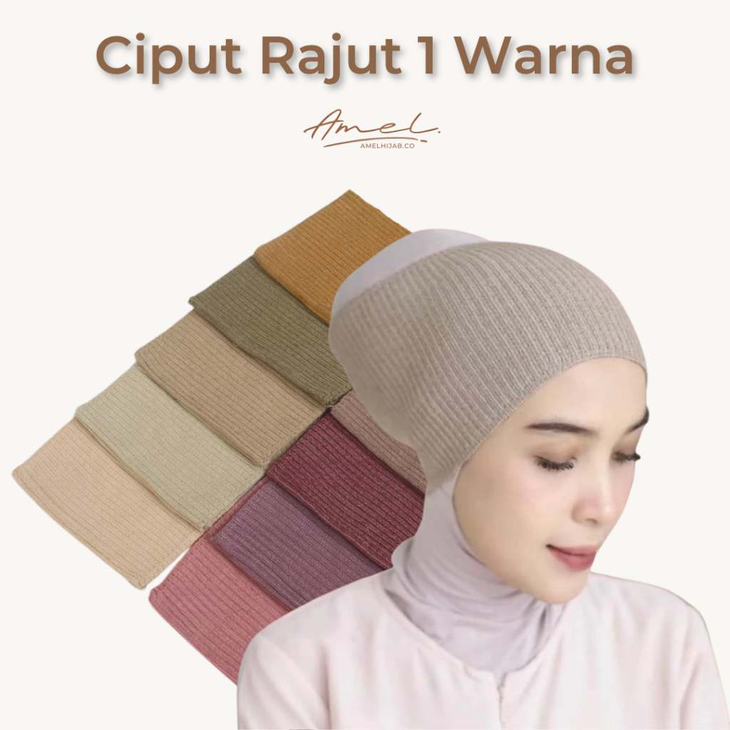 Jual CIPUT RAJUT DALEMAN KERUDUNG INNER BANDANA POLOS SATU WARNA ...