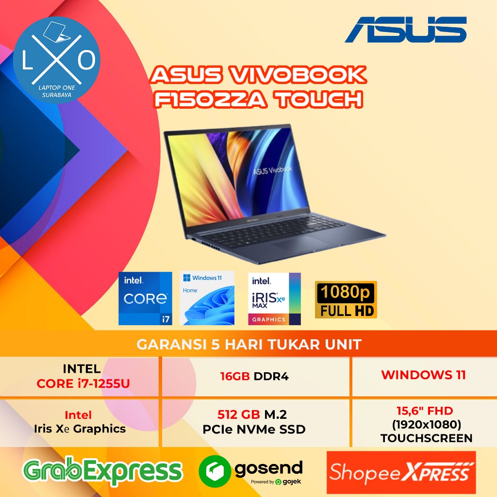 Jual LAPTOP ASUS VIVOBOOK F1502ZA TOUCH I7 1255U 24GB 1TB 15.6" FULL HD ...