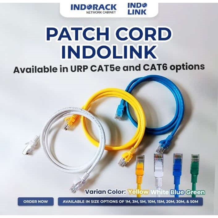 Jual Kabel LAN Kabel UTP Indorack Patch Cord CAT6 5M Biru | Shopee ...