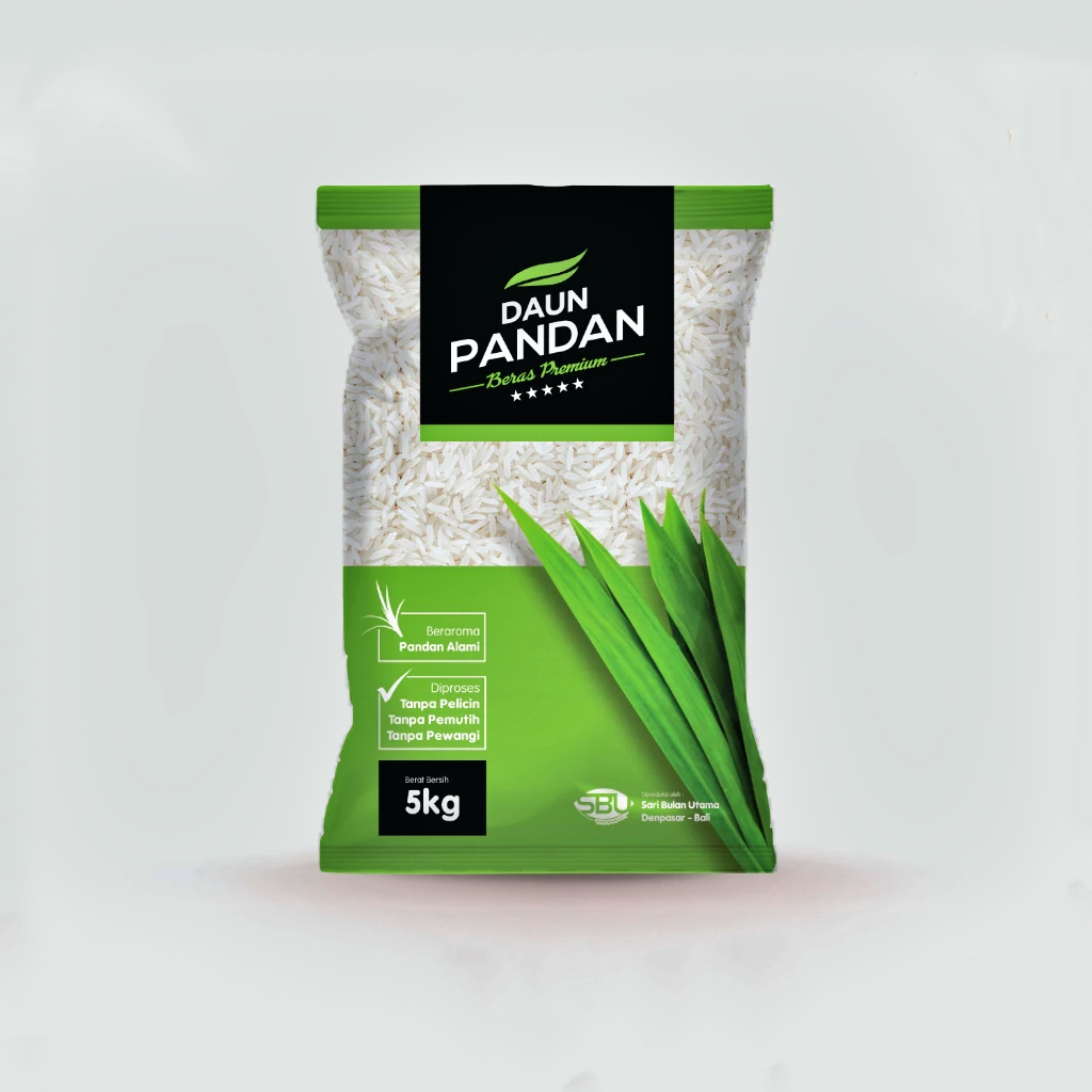 Jual Beras Premium Daun Pandan 5kg: Aroma Alami, Tanpa Pemutih/Pewangi ...