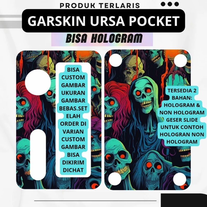 Jual Stiker Garskin Ursha Pocket Gambar Bisa Custom | Shopee Indonesia