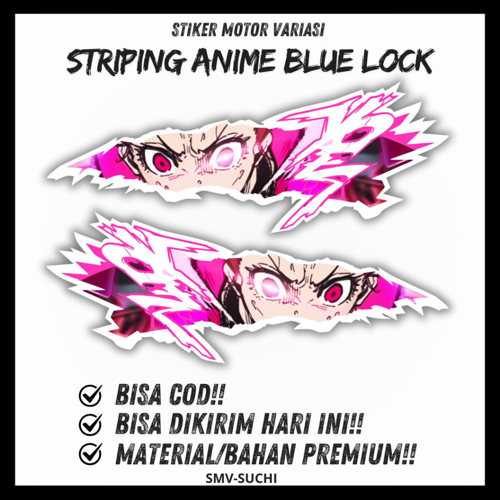Jual Stiker Striping Chigiri Hyoma Sticker Anime Blue Block Kanan Kiri ...