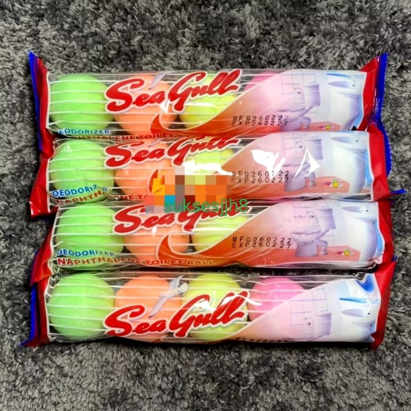 Jual Kamper Seagull Toilett 1 bungkus Isi 5 ball/kapur Barus Seagull ...