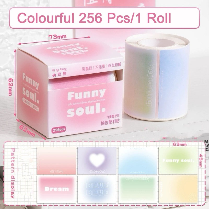 Jual 256 Pcs/1 Roll Sticky Notes Memo Label Sticker Bookmark /Pull-out ...
