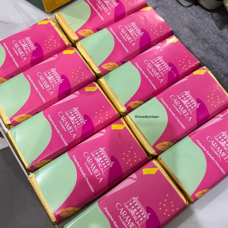 Jual CARAMELA Chocolaterie Pistachio Kunafa Chocolate | Cokelat Dubai ...